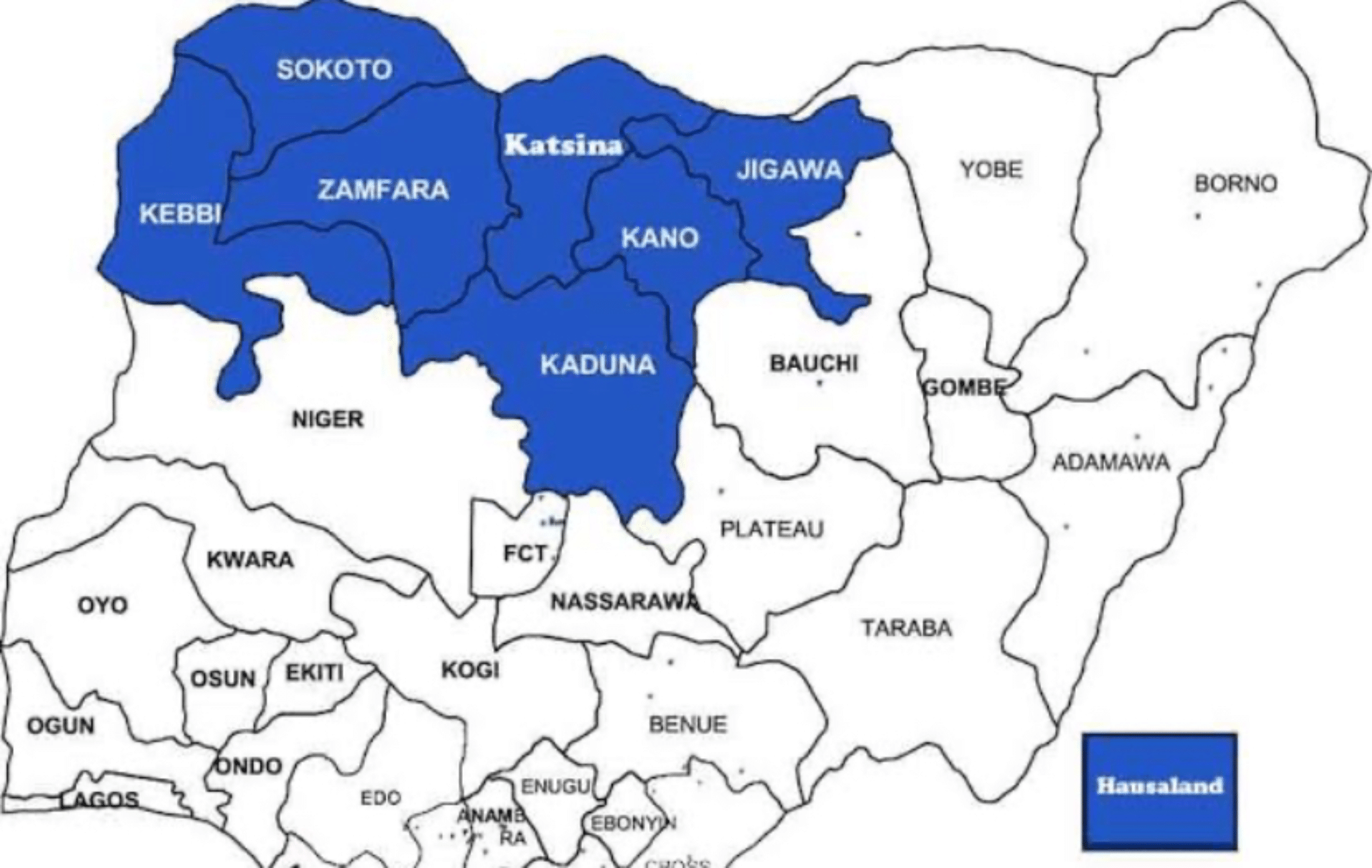 Full List of Hausa States in Nigeria